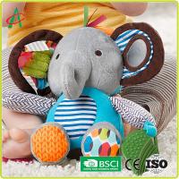 China 6 Inch Baby Animal Plush Toys , Elephant Rattle Toy CE Certified for sale