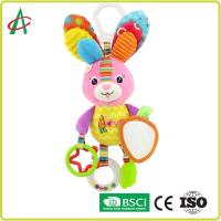 China Yellow Duck Baby Plush Rattle 8x25cm For Girls And Boys for sale
