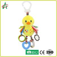 China EN71 25cm Soft Plush Baby Rattles With Teeth Chew And Mirror for sale