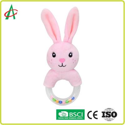 China Rabbit 21x8.5cm Baby Plush Rattle 100 polyester CE Certification for sale