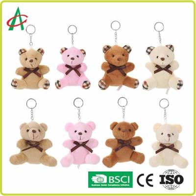 China 8cm Plush Teddy Bear Handcraft With Metal Keyring BSCI certificate for sale