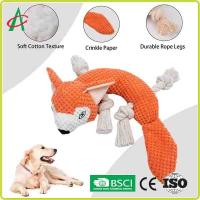 China Waterproof 9.5 Inch Pet Plush Toy 4 Rope Knots With Squeaky for sale