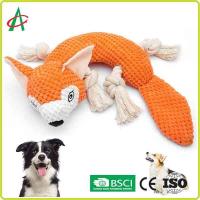 China Waterproof 9.5 Inch Pet Plush Toy 4 Rope Knots With Squeaky for sale