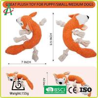 China Waterproof 9.5 Inch Pet Plush Toy 4 Rope Knots With Squeaky for sale