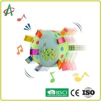 China 6 Inches Baby Plush Rattle , Multicolor Tag Rattle Ball for sale