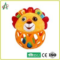 China Food Grade L14cm Baby Plush Rattle Hand Fine Movement Training for sale