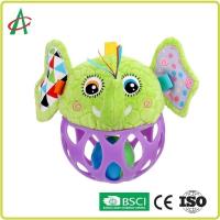 China Food Grade L14cm Baby Plush Rattle Hand Fine Movement Training for sale