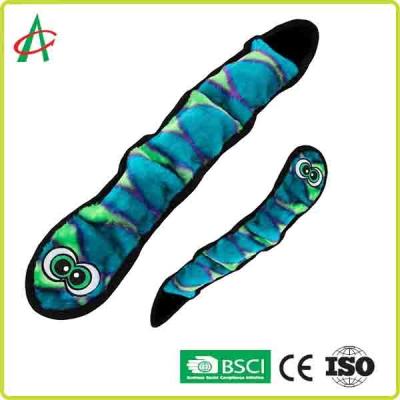 China ASTM Interactive Puppy Toy , BB Squeaky Snake Dog Toy for sale