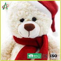 China Huggable 25cm Plush Teddy Bear With Christmas Cap for sale