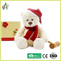 China Huggable 25cm Plush Teddy Bear With Christmas Cap for sale