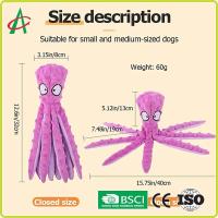 China Custom Octopus Durable Indestructible Plush Dog Toys With Squeakers for sale