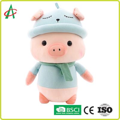 China OEM ODM Plush Pig Doll Toy Cute Scarf Pig Doll Pillow for sale
