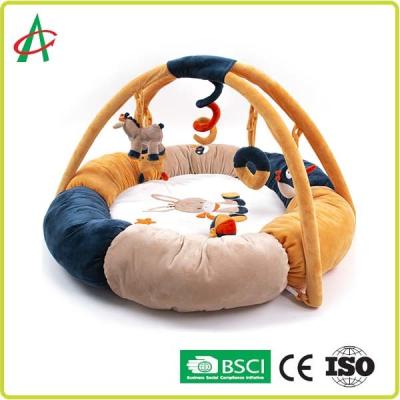 China AZO Free bOA fabric Baby Gym Play Mat With Mini Plush Animal Toys for sale
