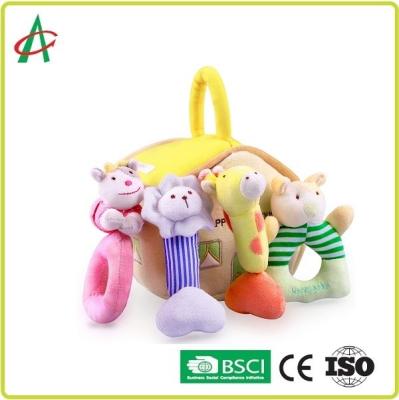China ASTM Huggable Plush Rattle Toys With PP Cotton Filled for sale