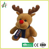 China CPSC 20cm High Red Nose Reindeer Stuffed Animal With T Shirt And Scarf for sale