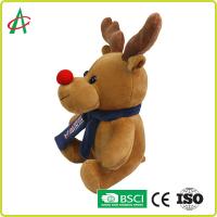 China CPSC 20cm High Red Nose Reindeer Stuffed Animal With T Shirt And Scarf for sale