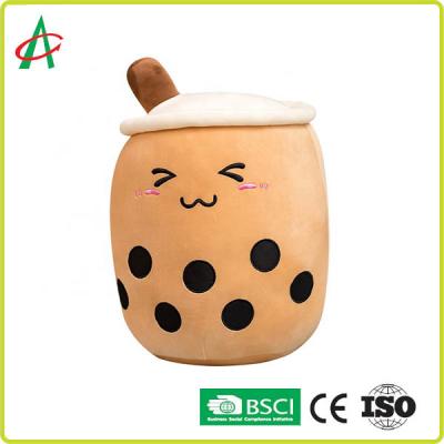 China OEM Bubble Tea Plush Pillow With Embroidered Emoji for sale