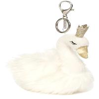 China CPSIA Stuffed Swan Princess Flash Key Chain For Girls for sale