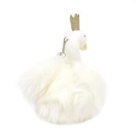 China CPSIA Stuffed Swan Princess Flash Key Chain For Girls for sale