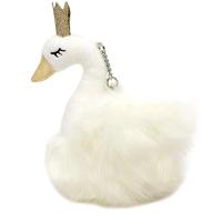 China CPSIA Stuffed Swan Princess Flash Key Chain For Girls for sale