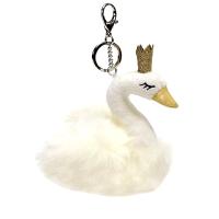 China CPSIA Stuffed Swan Princess Flash Key Chain For Girls for sale
