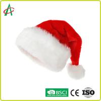 China Anti Allergic Unisex Children Red Velvet Christmas Hats for sale