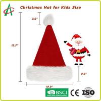 China Anti Allergic Unisex Children Red Velvet Christmas Hats for sale