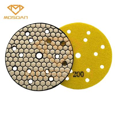 China Mirka 6 Inch 150mm Holes Dry Honeycomb Polishing Pads for Concrete Marble Granite Microcement for sale