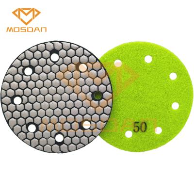 China Mosdan 5 Inch Holes Dry Honeycomb Polishing Pads for Microcement Concrete Marble Granite for sale