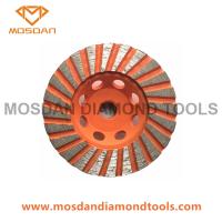 China 4'' Turbo Cup Diamond Grinding Wheel for Marble Granite Concrete for sale