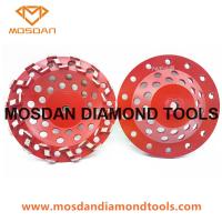 China 7'' Soft Bond  Diamond Cup Grinding Wheel Disc with 14 Z Segments for sale