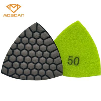 China Velcro Resin Bond Triangle Corner Polishing Pads for Concrete Microcement Stone Terrazzo for sale