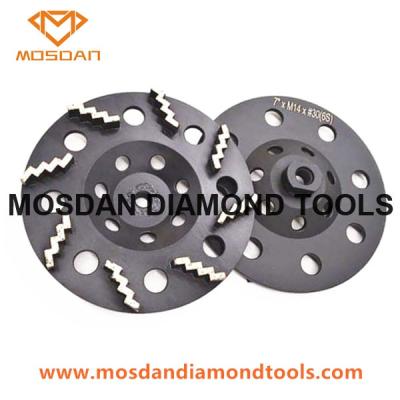 China 7 Inch Diamond Grinding Wheels Discs with 9 Zigzag Segments for Hand Grinders for sale