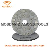China Black Aggressive Velcro Metal Dots Polishing Pucks Pads for Concrete for sale