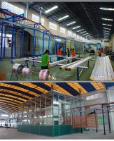 China PP PVC Powder Coating Booth 6000x2000x3250mm with 30kW Exhaust Fan and PLC Control System for sale