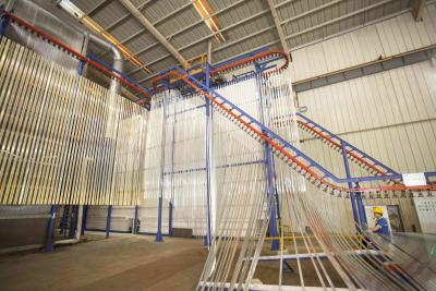 China Vertical Powder Coating Line for Aluminium Profile 3000-8000mm 260kW for sale