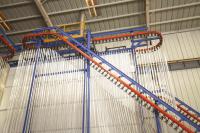 China Vertical Powder Coating Line 220V 380V 50Hz Automatic Gun System for Aluminum Profiles Customized for sale