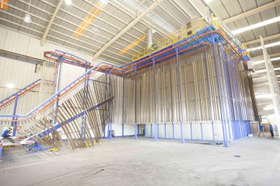 China Customized Fully Automatic Vertical Powder Coating Line PP Spraying Booth 380V 50Hz for sale