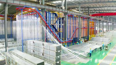 China 380V 60Hz PP Spray Booth Powder Coating Line for Aluminum Profiles - 1200mm/min Speed, 670 Tons/Month Capacity for sale