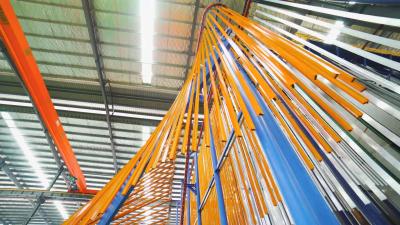 China CE Certified Automatic Vertical Powder Coating Line for Aluminum Profiles 7m Length 380V for sale