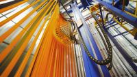 China CE Certification PP Spray Booth Vertical Powder Coating Line For Aluminium Alloy Profiles for sale