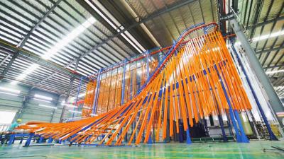 China Vertical Powder Coating Line Automatic Spraying Gun System 380V 50Hz CE Certified for sale