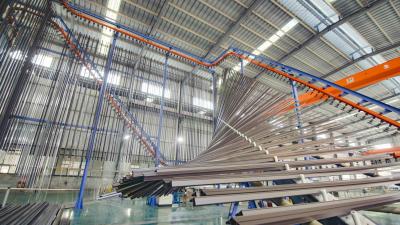China CE Certified ABD Powder Coating Line for Aluminum Profiles - 7000mm Length, 1.68 Tons/Hour Capacity for sale