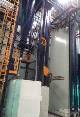 China Vertical Powder Coating Line 220V 50Hz Aluminum Profile 7m Length Automatic Spray Booth for sale
