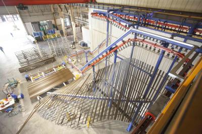 China Full Automatic Vertical Powder Coating Line for Aluminum Profiles 7000mm 380V for sale
