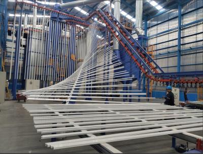 China High Productivity Smooth Durable Aluminium Profiles Vertical  Powder Coating Line Design for sale
