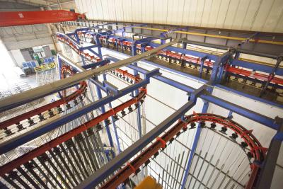 China Vertical Powder Coating Line for Aluminium Profile 380V 50Hz LPG Heating System for sale