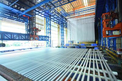 China PLC Input / Output Moudle  Full-automatic Electrophoresis Anodizing Production Line For Aluminium Profiles for sale