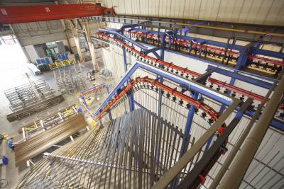 China Multiple Electric Control Cabinet  Vertical Powder Coating Line For Aluminium Profiles for sale