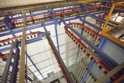 China CE Certification PP Spraying Booth Customized Voltage Full-automatic Vertical Powder Coating Line For Aluminium Profiles for sale